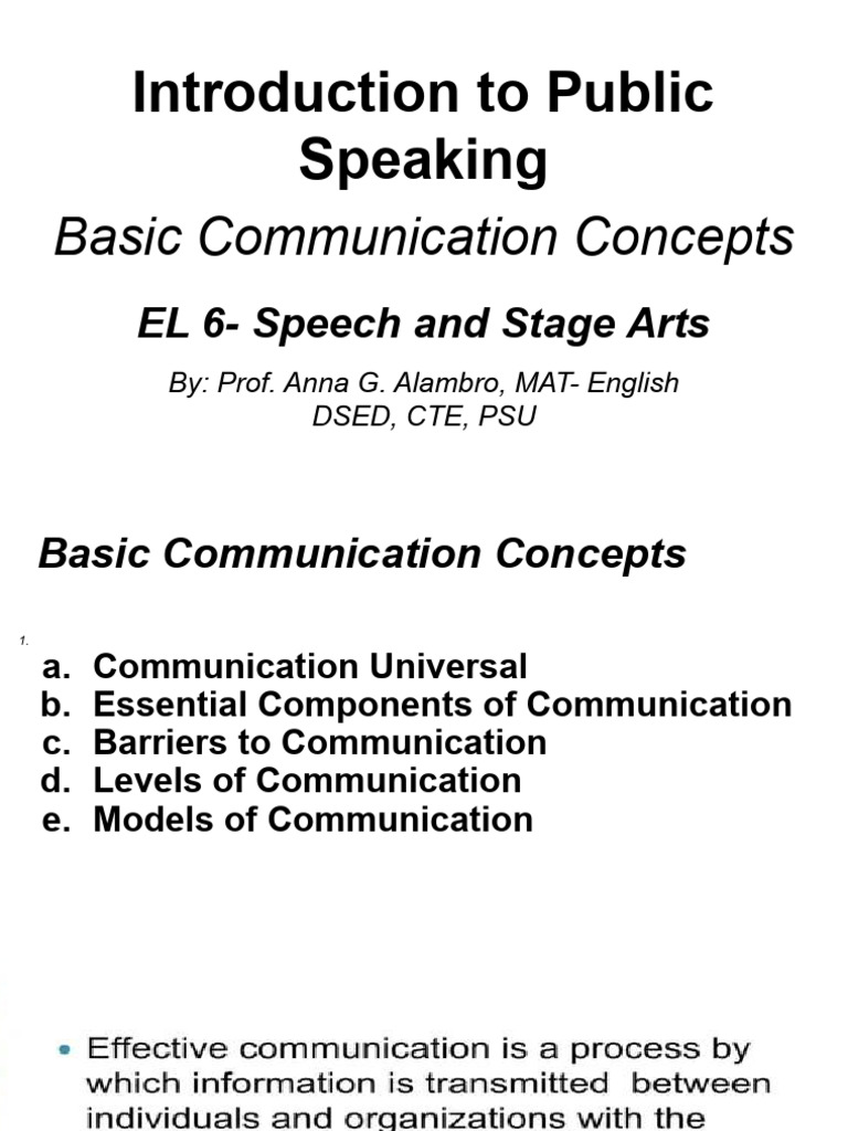 Unit 1 - Intro To Public Speaking | PDF | Career & Growth
