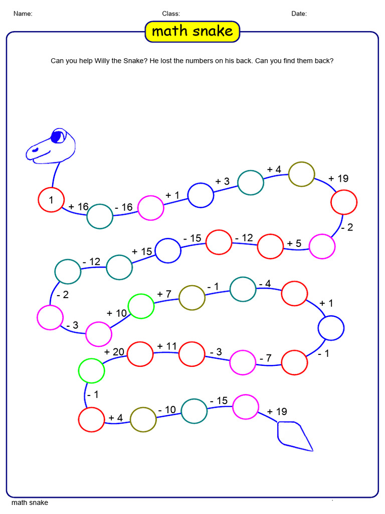 Y2 Math Snake | PDF