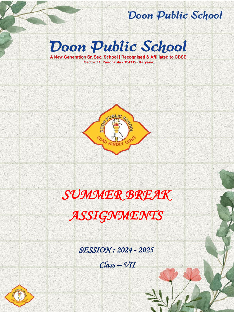 Class 7 Summer Break Homework | PDF | Water | Water Conservation