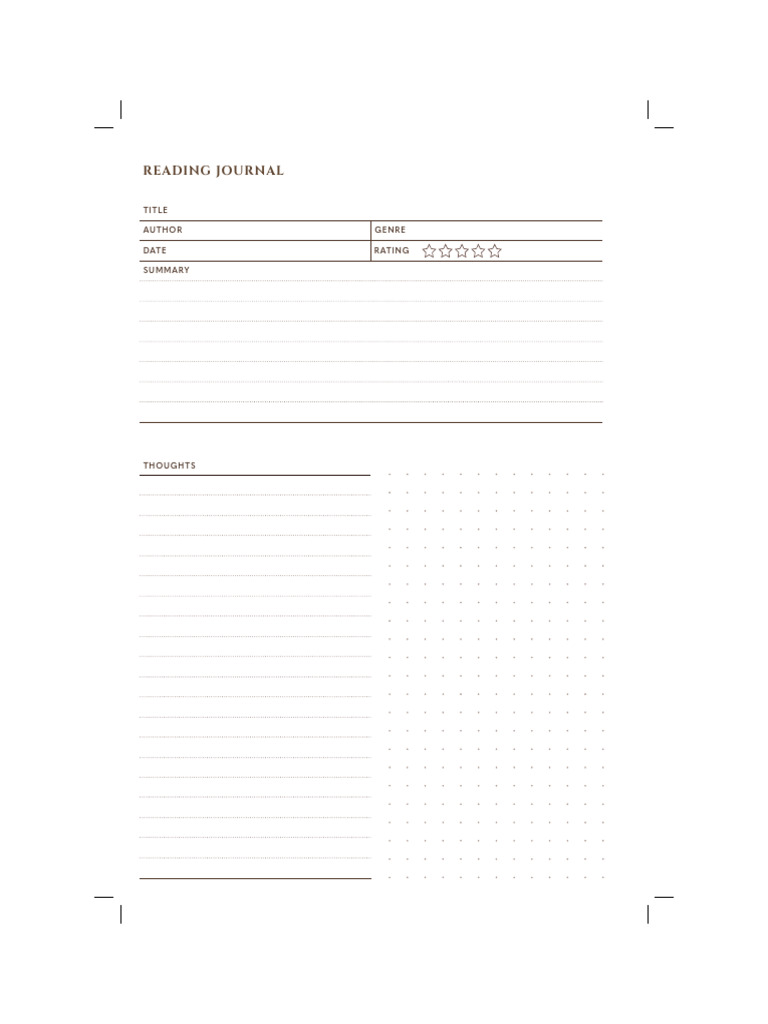A5 - Print On US Letter - Reading Journal | PDF