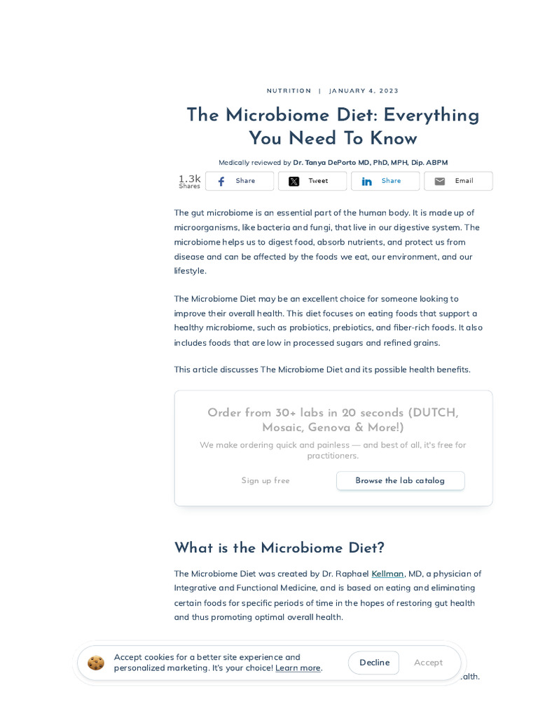 Microbiome Diet Phase 1 Overview | PDF | Medical Specialties