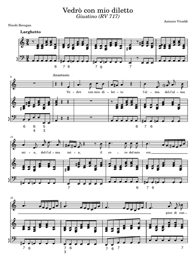 Vivaldi's Vedrò con mio diletto | PDF | Opera