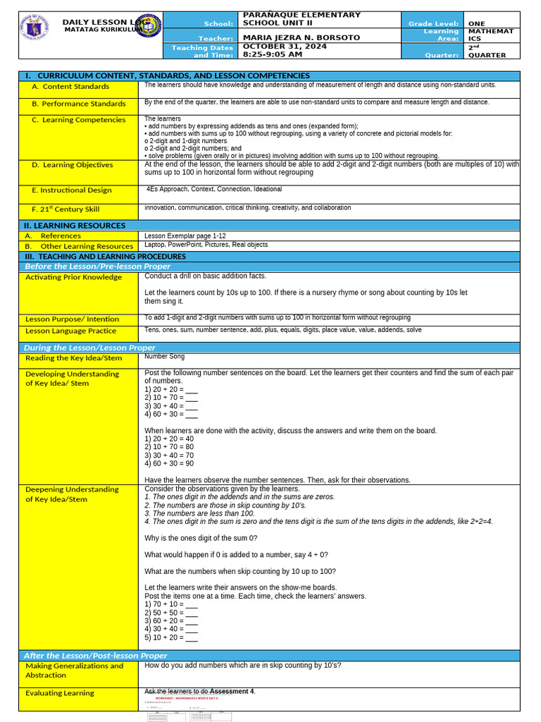 MATH-1_Q2_Wk5_D4 | PDF | Learning | Instructional Design