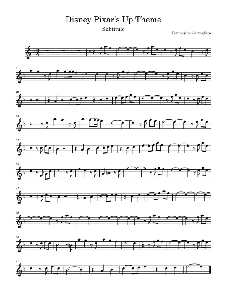 Disney Pixar's Up Theme Music Analysis | PDF