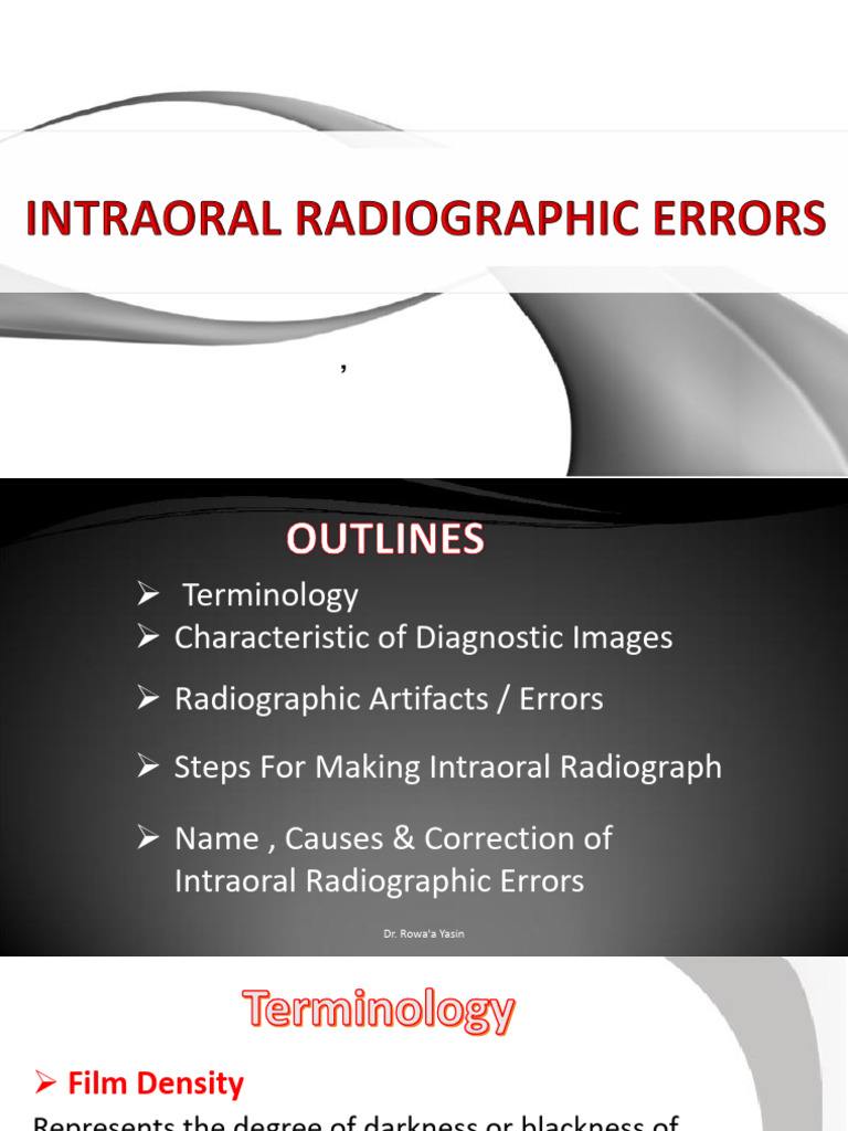 Intraoral Radiographic Errors | PDF | Radiography | X Ray