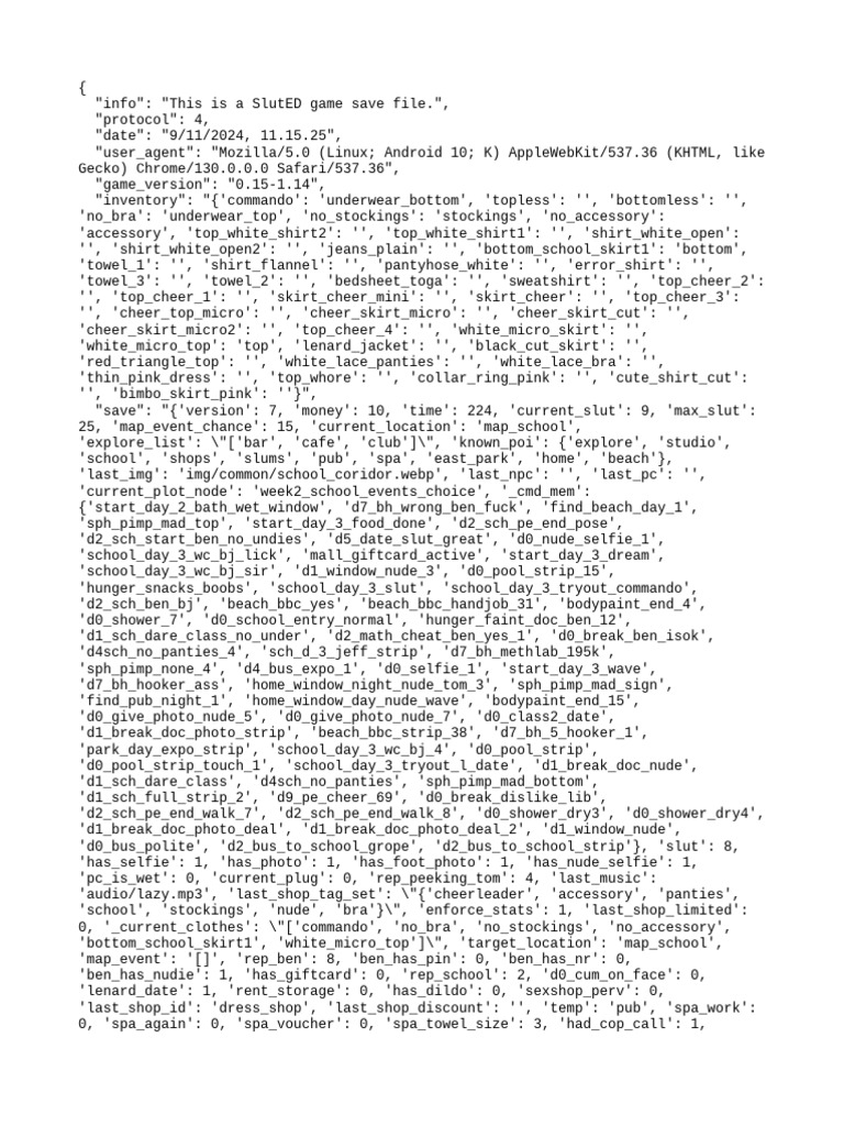SlutED Game Save File Details | PDF | Free Software Projects | Web Software