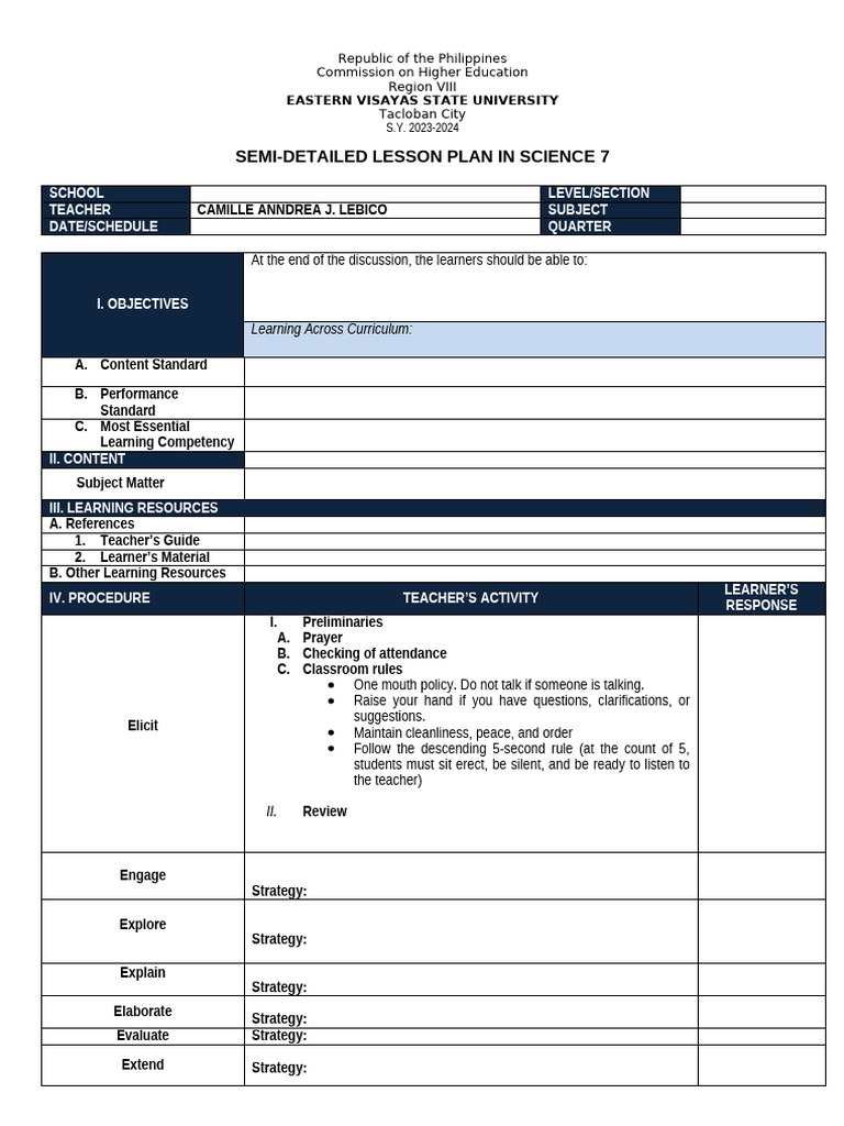 LP-FORMAT | PDF | Teachers | Cognitive Science