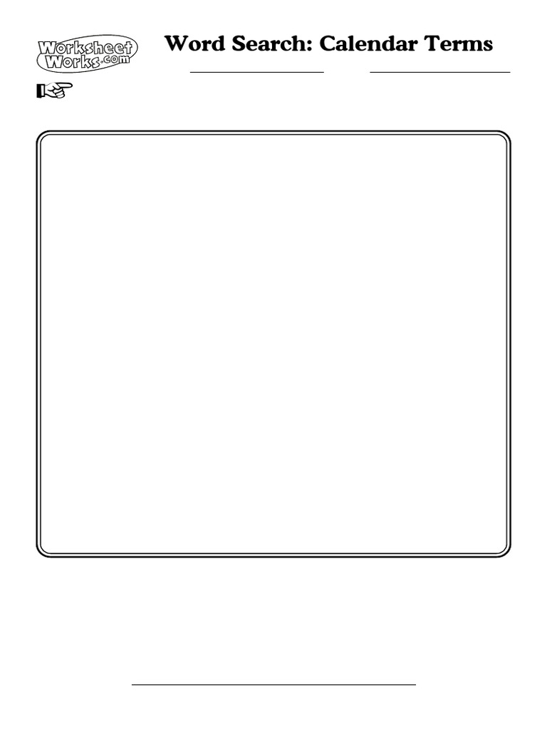 Y2 Word Search Calendar Terms | PDF
