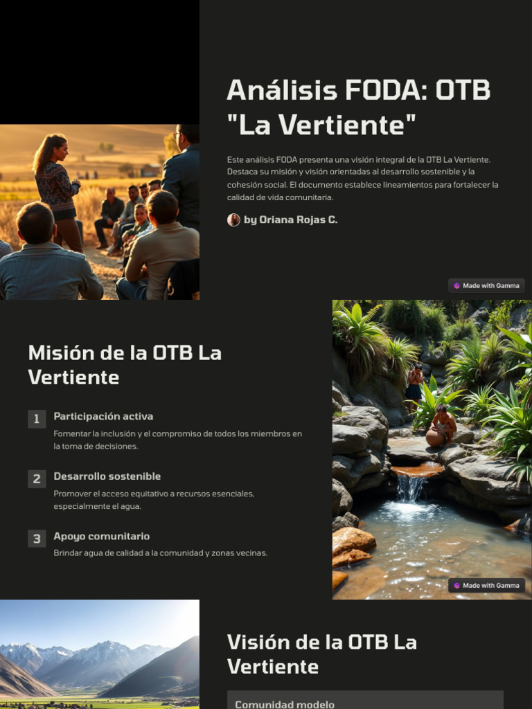 Analisis FODA OTB La Vertiente | PDF | Análisis FODA | Sustentabilidad