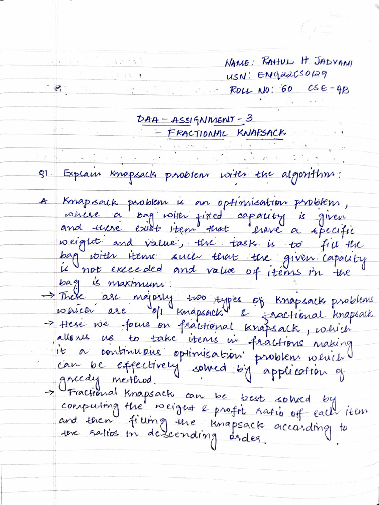 Daa Assignment 3 Eng22cs0129 | PDF