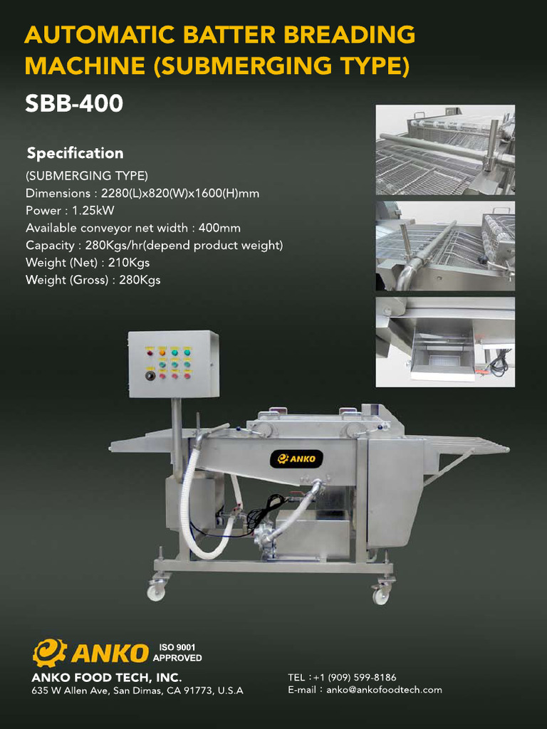 ANKO Food Machine Catalog SBB 400 | PDF