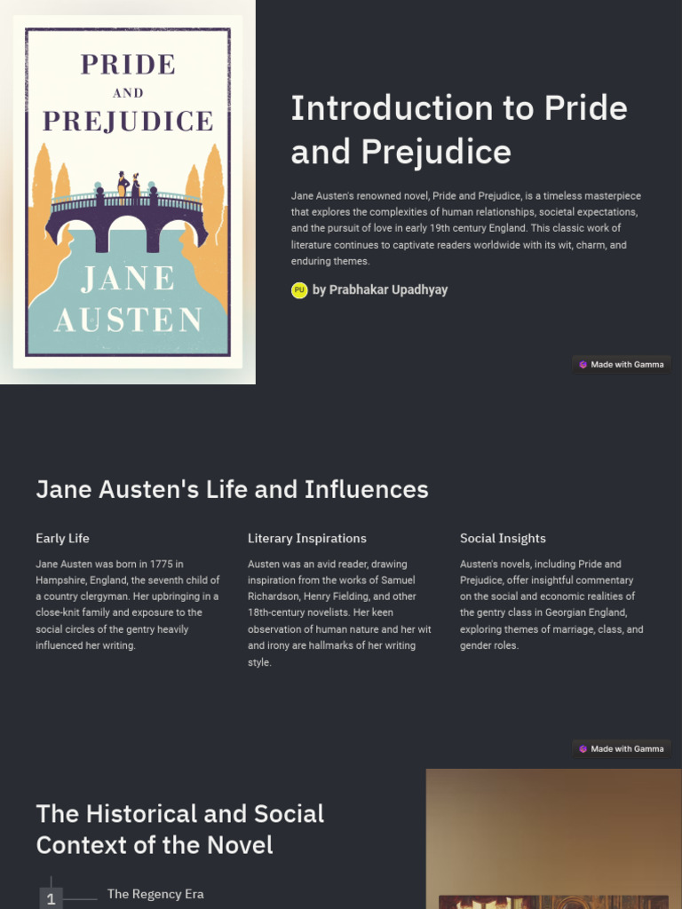 Introduction To Pride and Prejudice | PDF | Elizabeth Bennet | Mr. Darcy