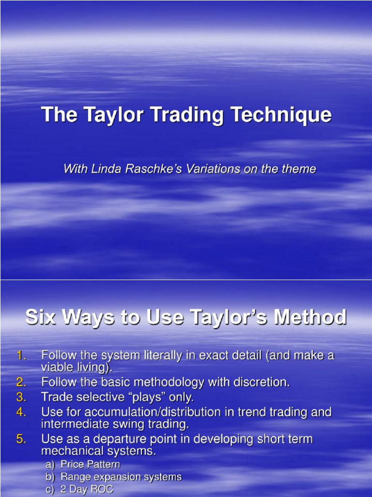 Taylor Trading Technique | PDF