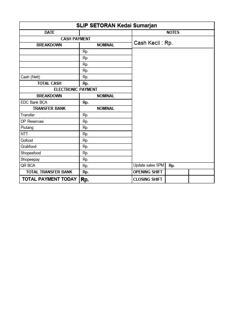 SLIP SETORAN Paling New | PDF