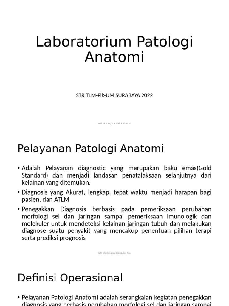 Laboratorium Patologi Anatomi | PDF