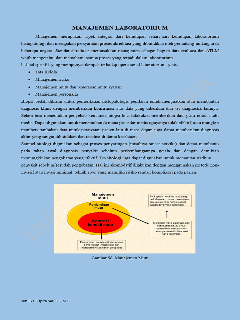Manajemen Risiko Laboratorium Histopatologi | PDF | Pengembangan Diri | Kesehatan Holistik