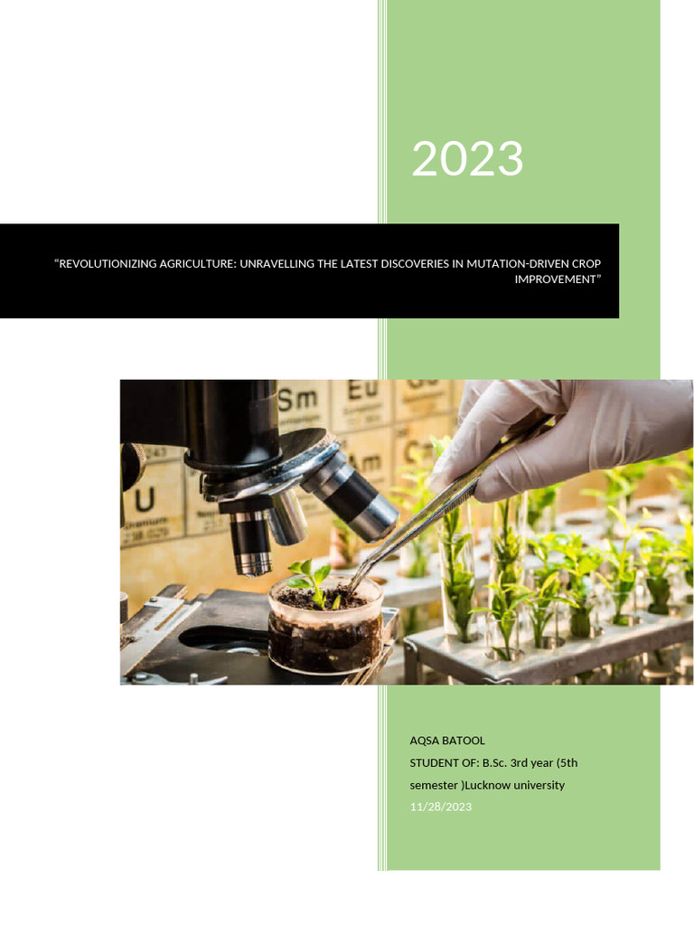 New Mutation Paper 2023 Aqsa 1 | PDF | Plant Breeding | Mutation