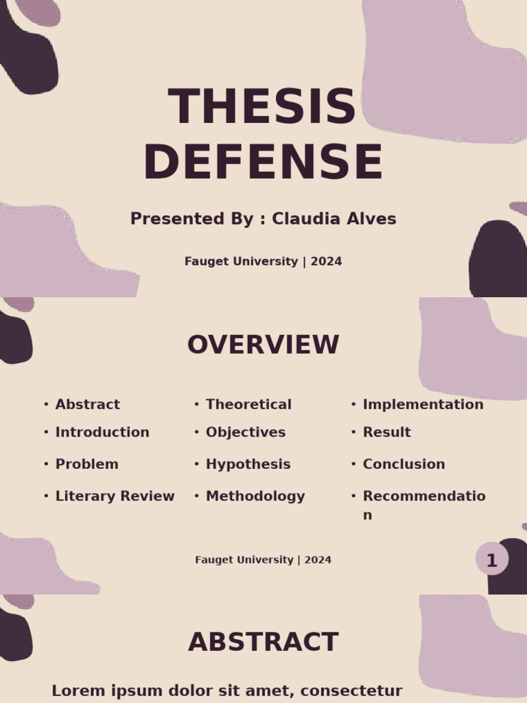 Cream Purple Abstract Thesis Defense Presentation | PDF | Methodology ...