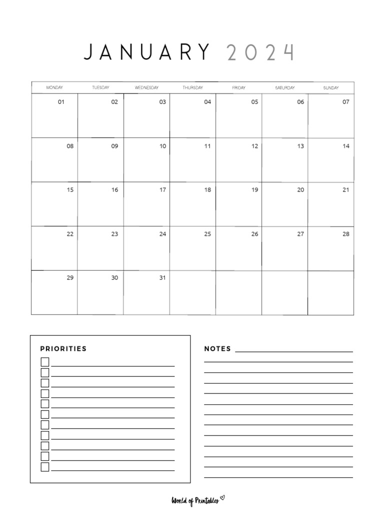 2024 Calendar World of Printables 78 | PDF