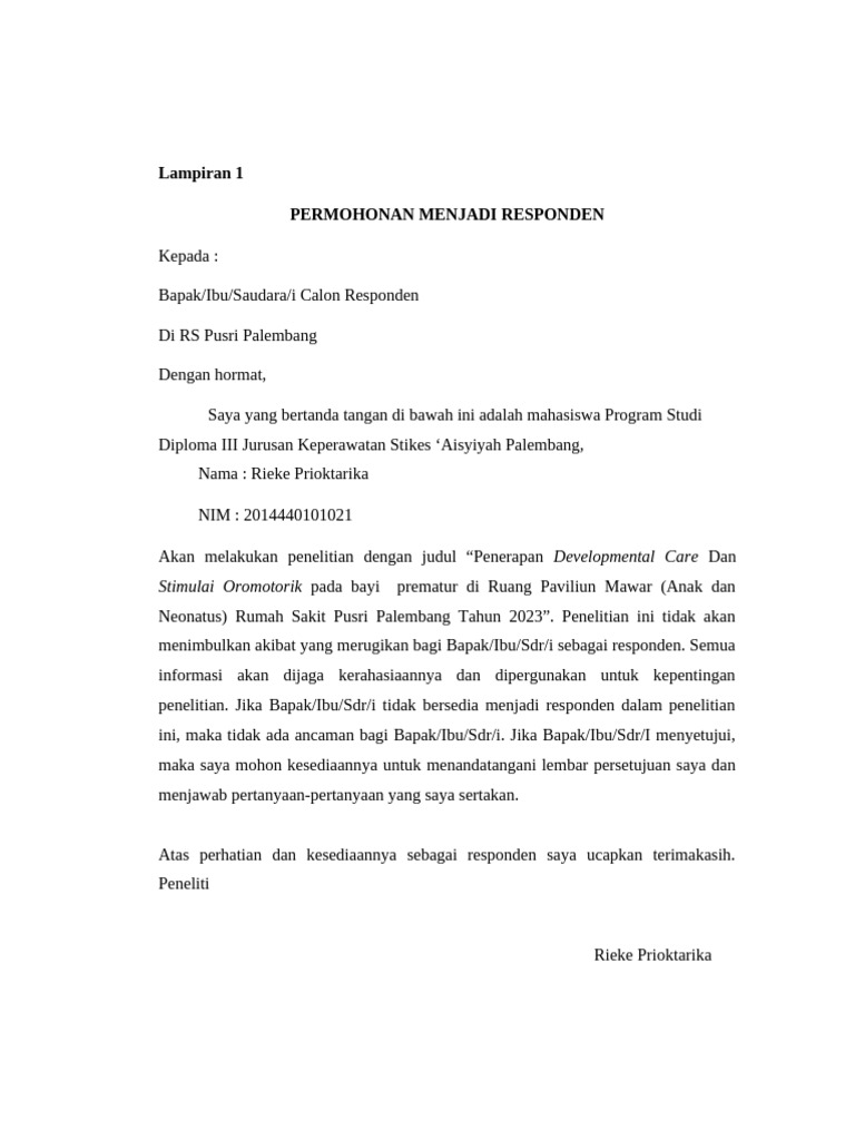 Surat Responden | PDF