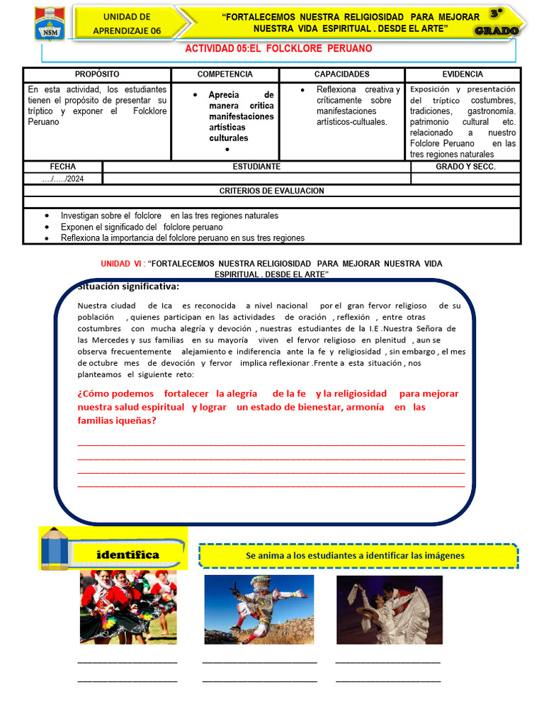 Tema 5 El Folckore Peruano | PDF | Folklore | Perú