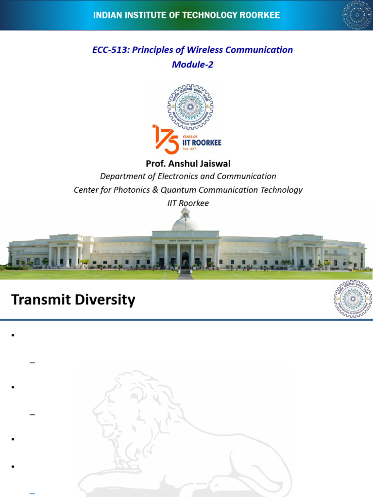 Transmit Diversity and Beamforming Techniques | PDF | Mimo | Matrix ...