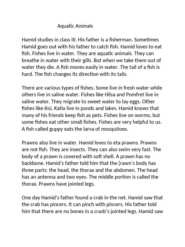 Aquatic Animals | PDF | Home & Garden | Science & Mathematics