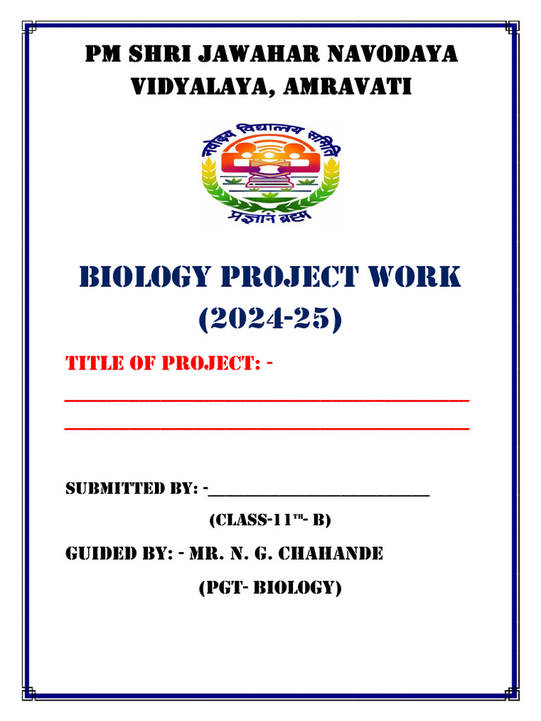 Biology Project Report, Certificate-2024-25 | PDF | Career & Growth