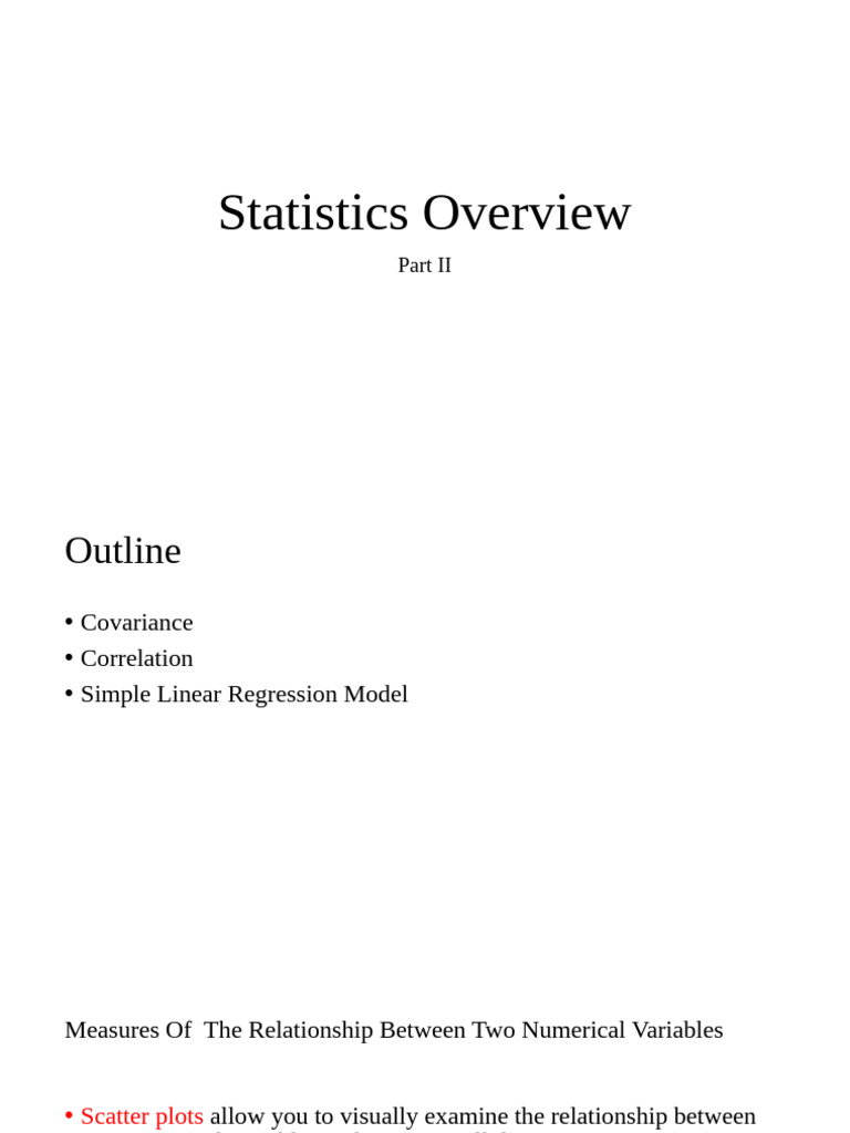 Statistics Overview Part II | PDF | Covariance | Interpolation