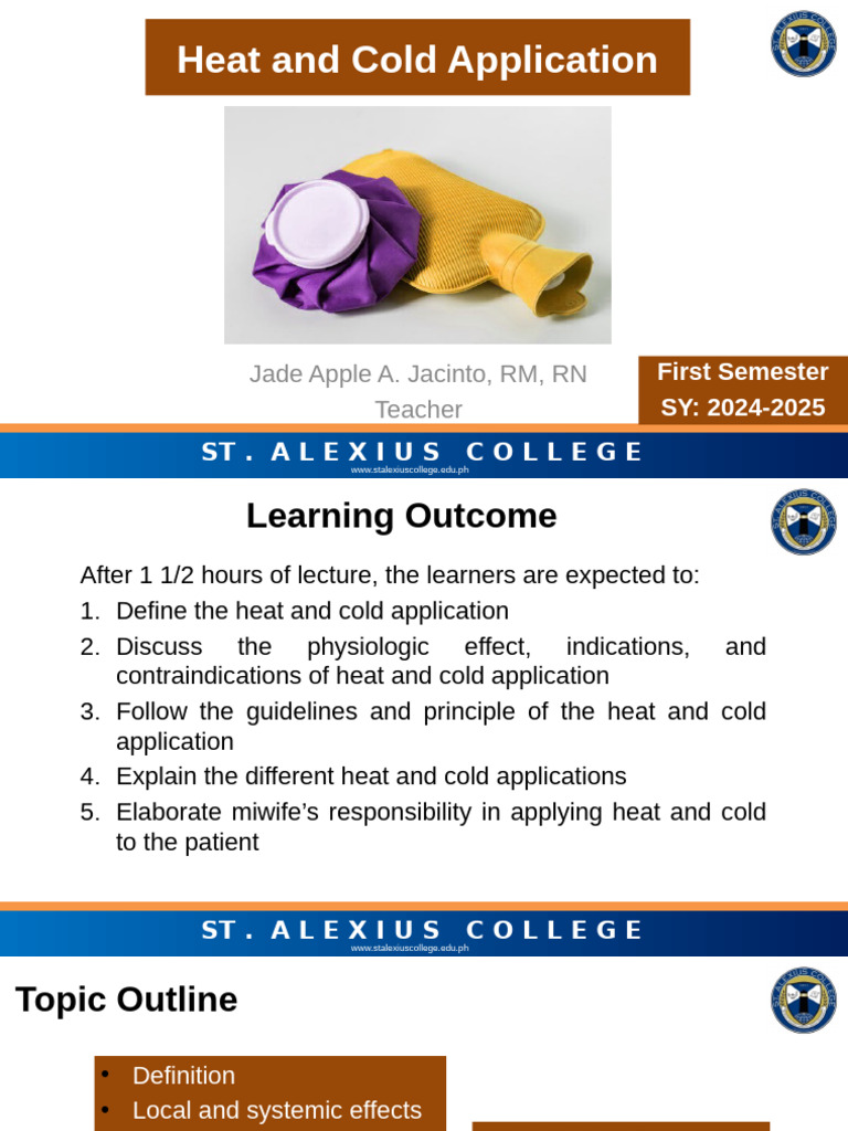 IHC Heat and Cold Application | PDF | Vasodilation | Medicine