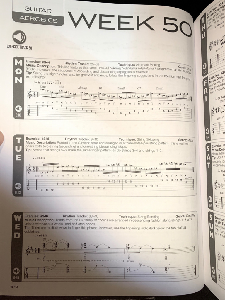 Guitar Aerobics Weeks 50-52 | PDF
