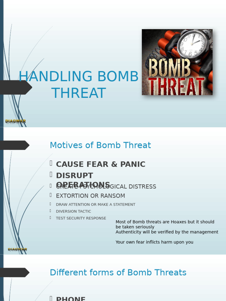 Handling Bomb Threat Part 1 | PDF