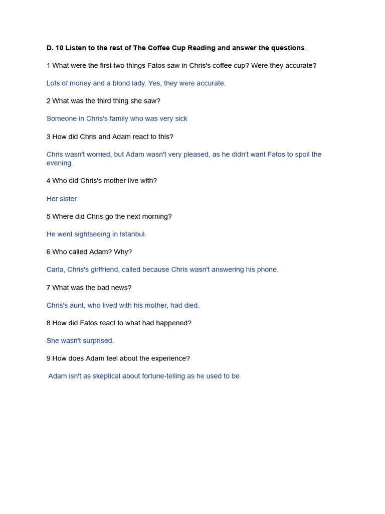 Coffee Cup Reading Insights and Reactions | PDF | Mystery, Thriller ...
