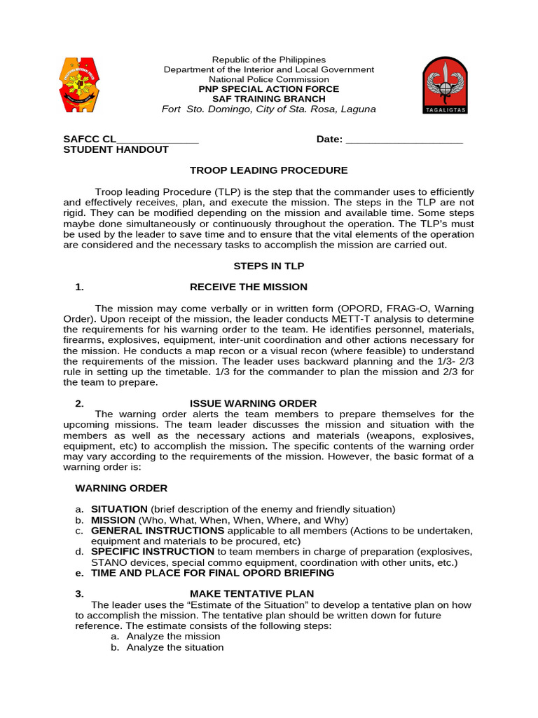 Handouts | PDF | Reconnaissance | Military