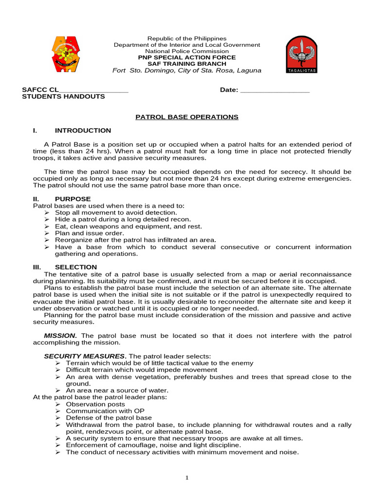 handouts (1) | PDF | Reconnaissance | Military