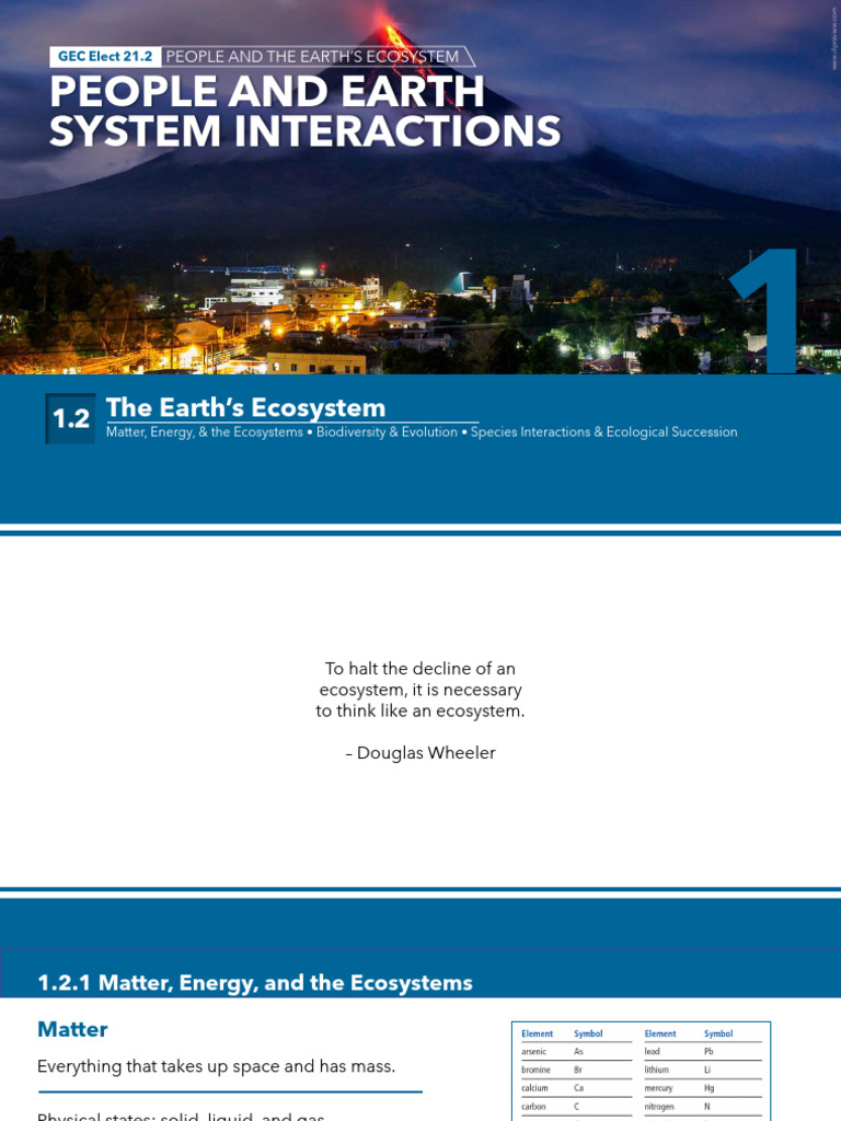 The Earth's Ecosystem | PDF | Evolution | Ecosystem