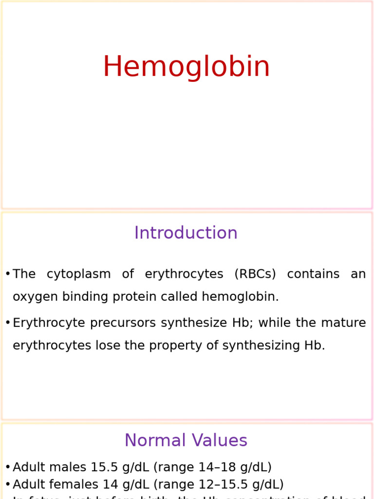 Hemoglobin - PPTX New | PDF | Hemoglobin | Hematology