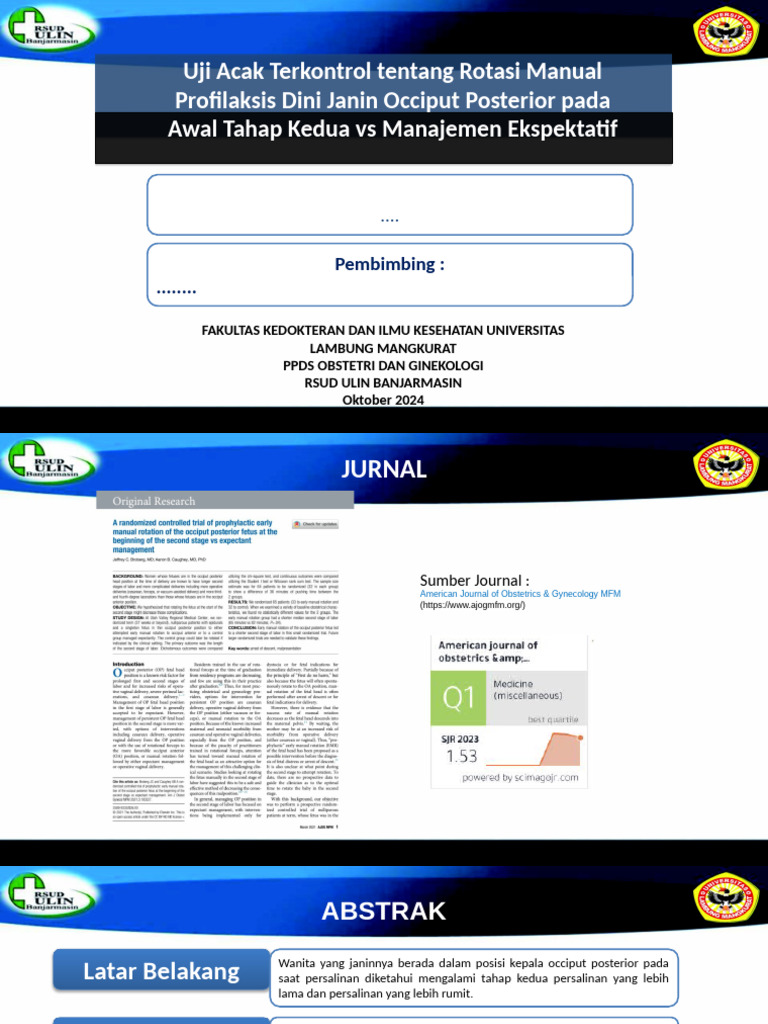 Manual Rotation of The Occiput Posterior | PDF