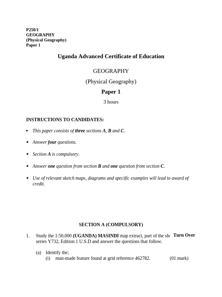 Geography Paper One Exam | PDF | Geography | Natural Sciences