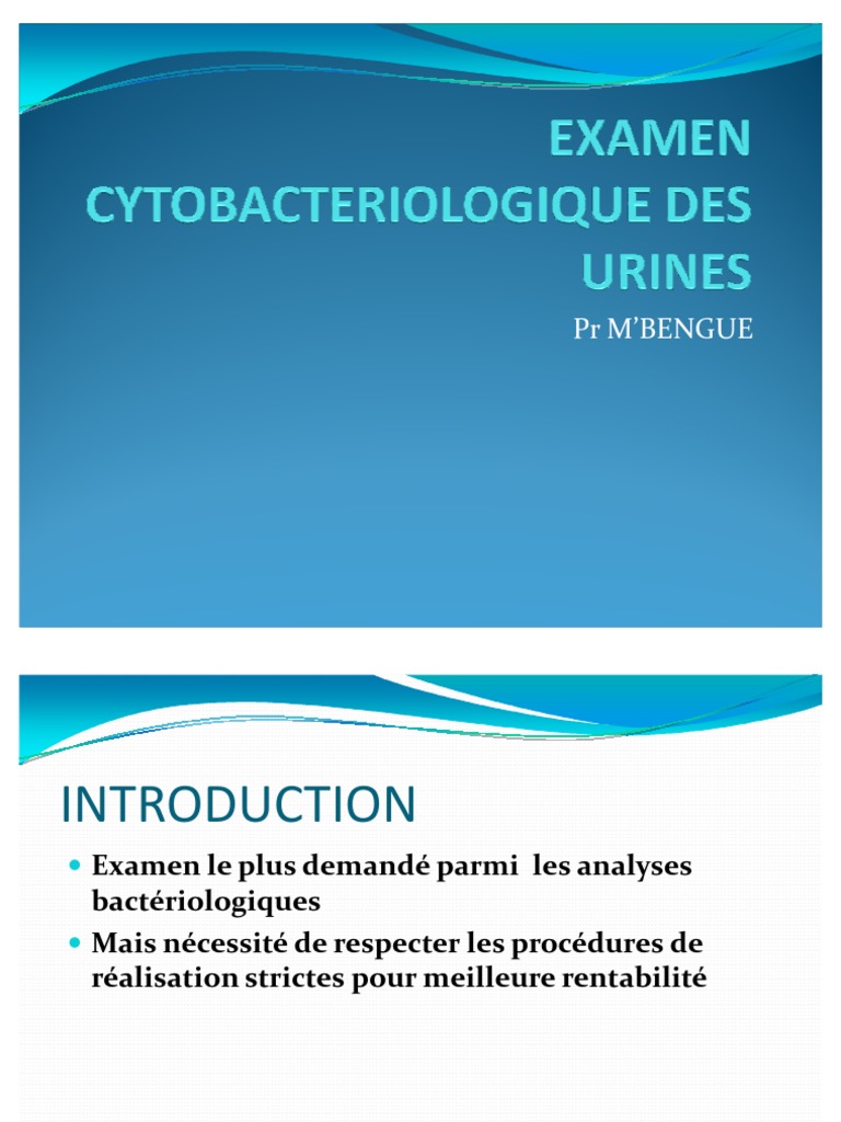 Examen Cytobacteriologique Des Urines