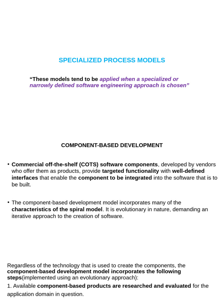 Specialized Process Models | PDF | Formal Methods | Software