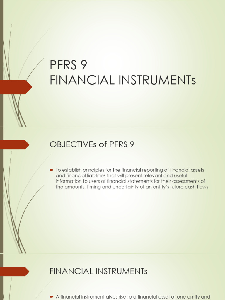 PFRS 9 FINANCIAL INSTRUMENTs Part 1 PDF Version | PDF | Fair Value | Historical Cost