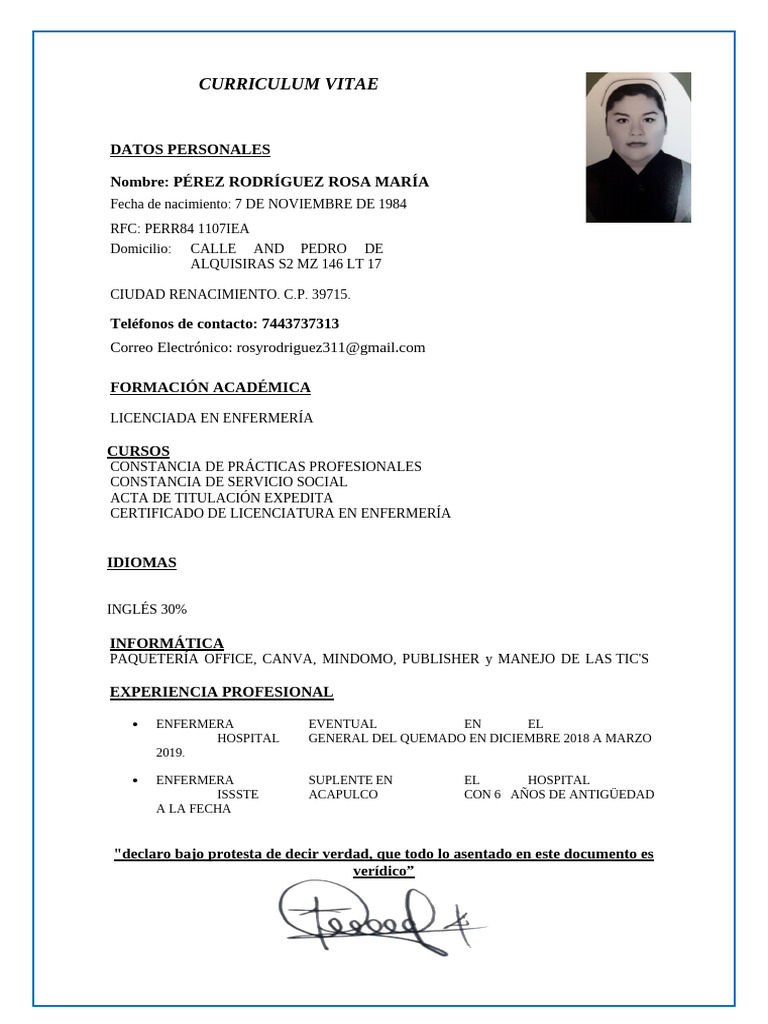 Currículum Rosy 2024 | PDF