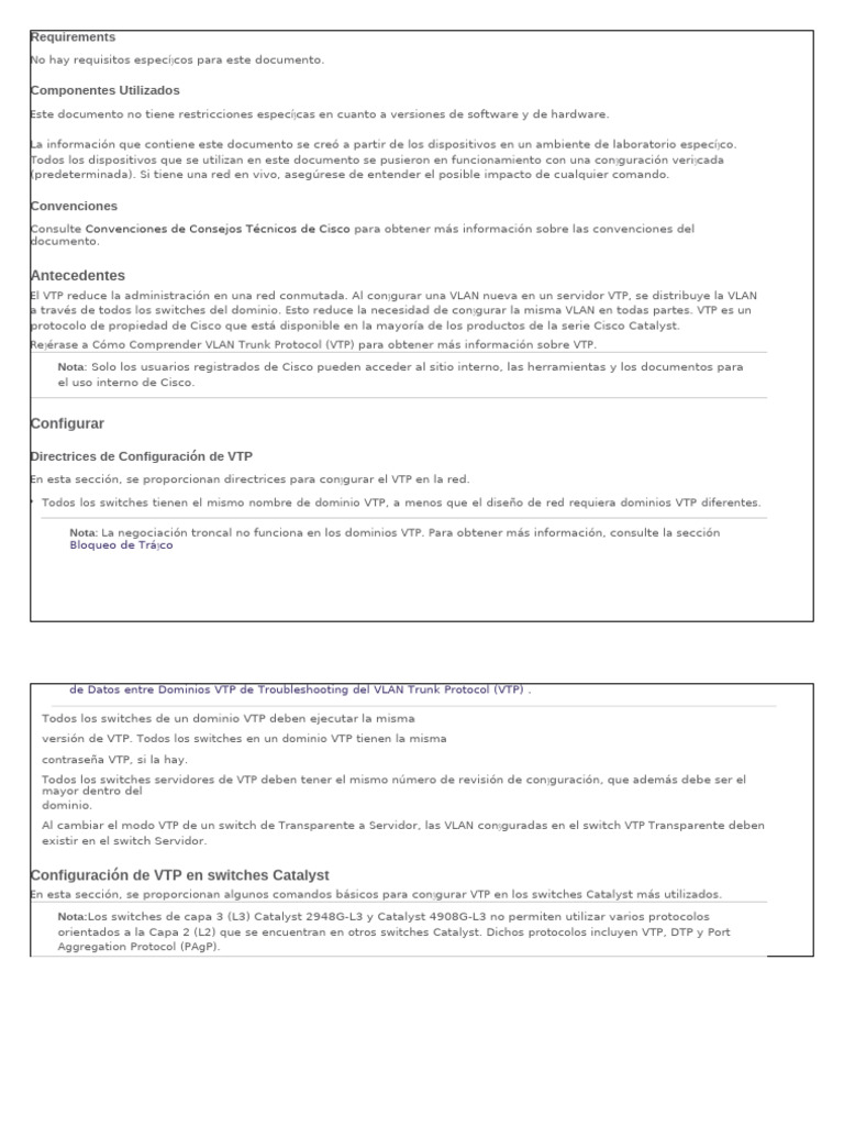 Configurar VLAN Trunk Protocol (VTP) - Cisco | PDF | Redes de ...