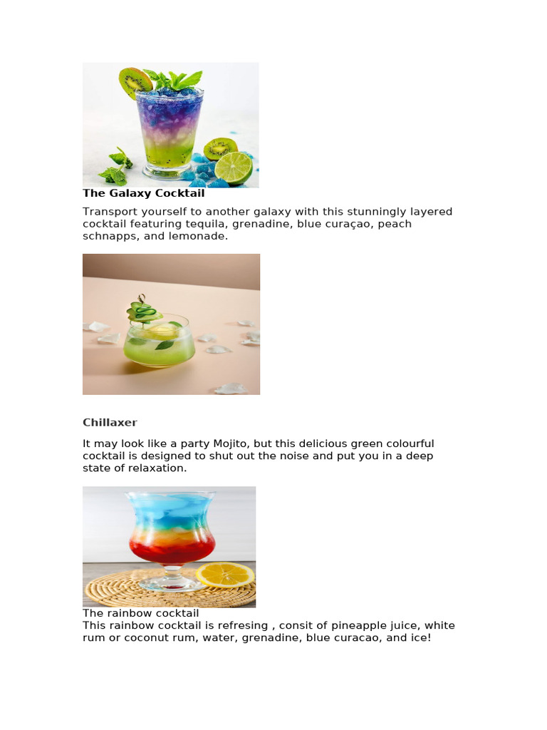 Cocktails and Mocktails | PDF | Science & Mathematics