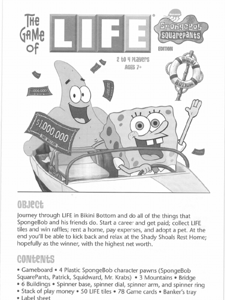 Life the Game of Spongebob Squarepants | PDF