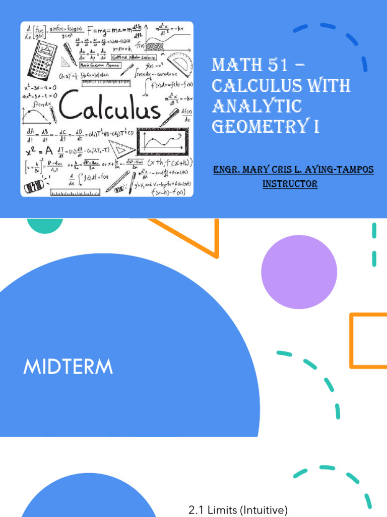 Math 51 LECTURES III. LIMITS | PDF | Limit (Mathematics) | Function (Mathematics)