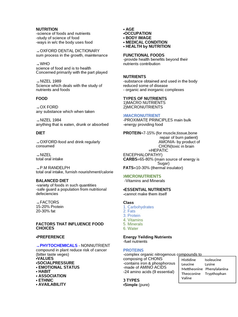 NUTRI LEC Prelim - Reviewer | PDF | Nutrients | Nutrition
