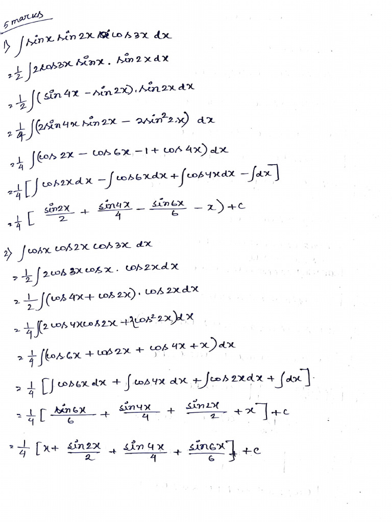 Integration Chap 5 (5 Marks) | PDF