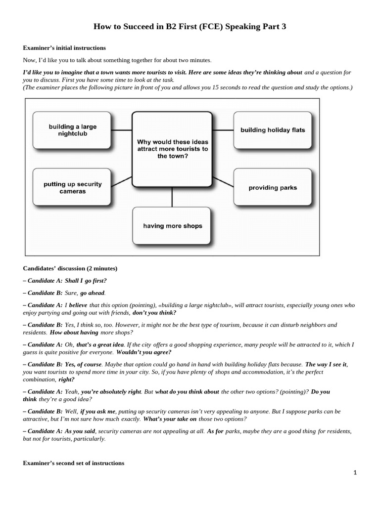 How To Succeed in B2 First (FCE) Speaking Part 3 | PDF | Conversation ...